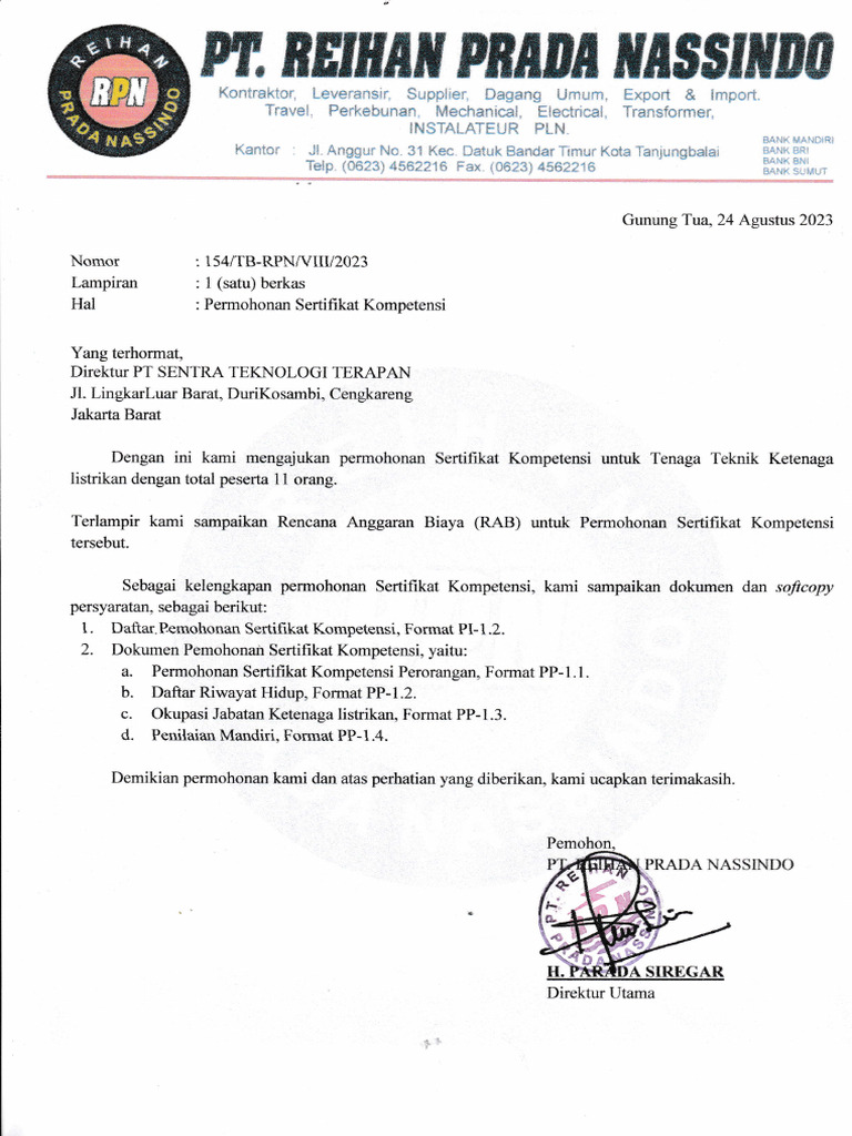 Permohonan Serkom | PDF