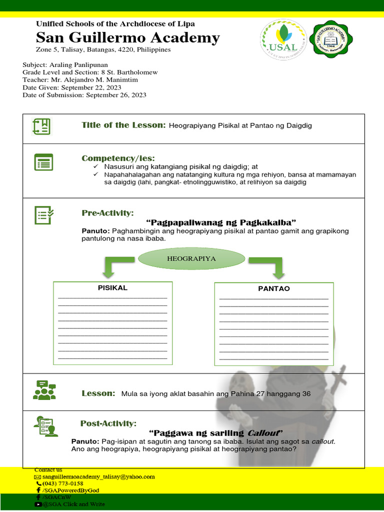 Grade 8 Activity Sheet | PDF