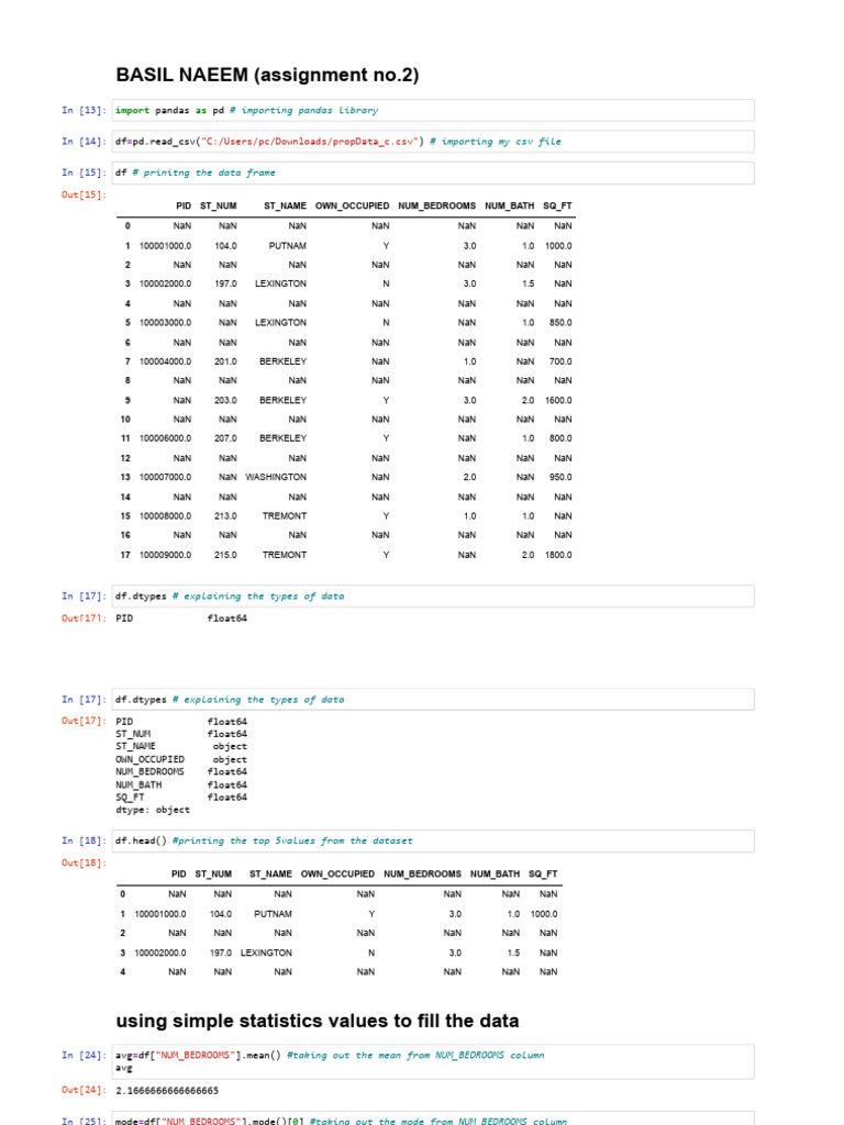 Basil Naeem. Assignment No - 2 - Jupyter Notebook | PDF
