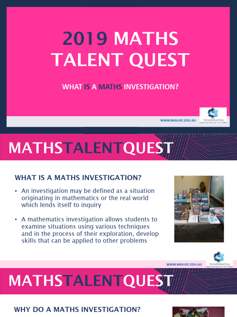 Maths Talent Quest 2019 - Investigation | PDF | Mathematics | Curriculum