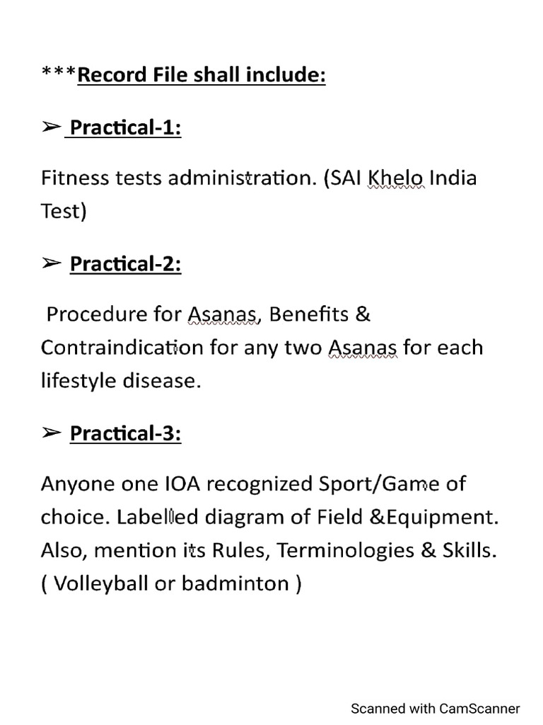 P.E. 12th Practical... | PDF