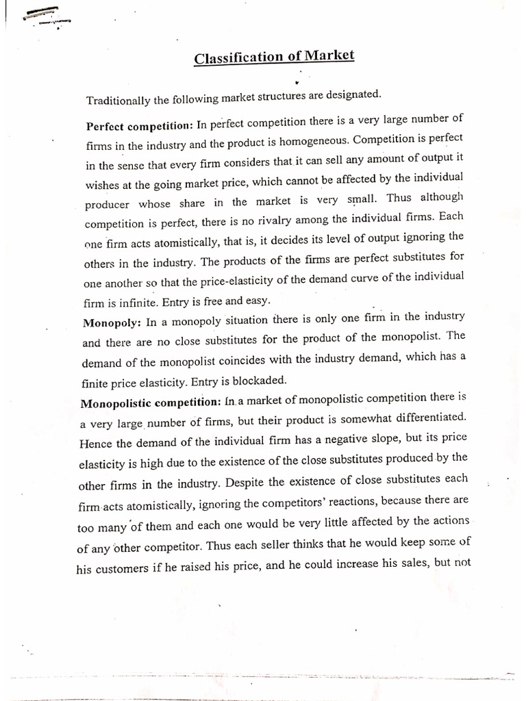 Classification of Market | PDF
