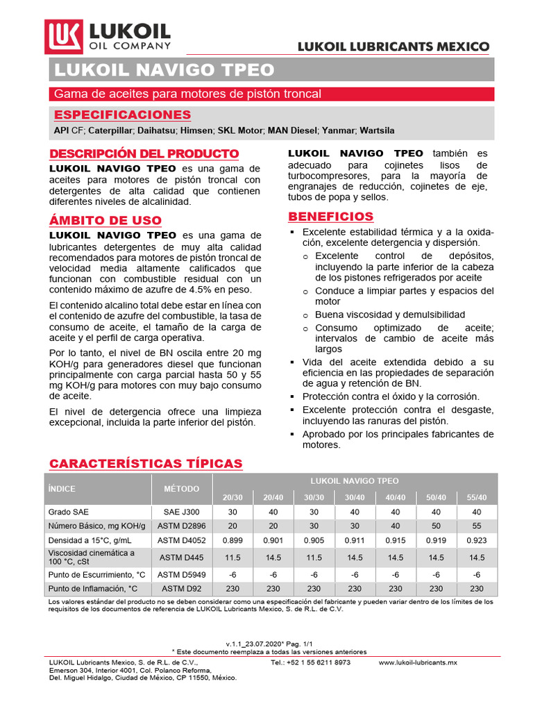 Navigo Tpeo 30-40 | PDF | Rodamiento (Mecánico) | Petróleo