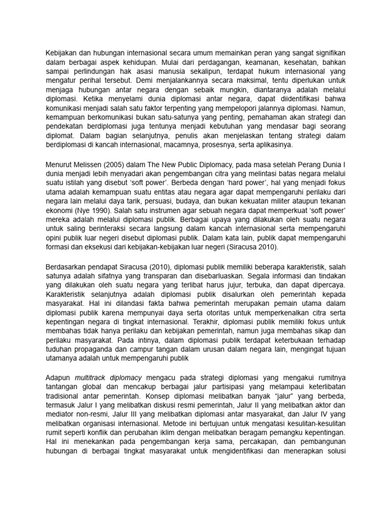 Multitrack and Public Diplomacy 10 Oct | PDF | Politik