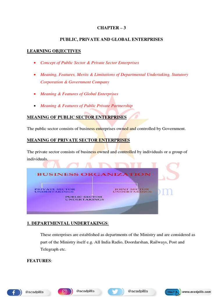 Chapter - 3 Public, Private and Global Enterprises | PDF ...