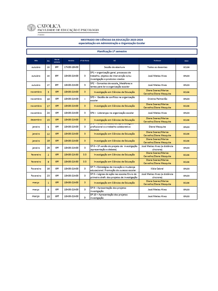 AOE 23 24 Cronograma | PDF