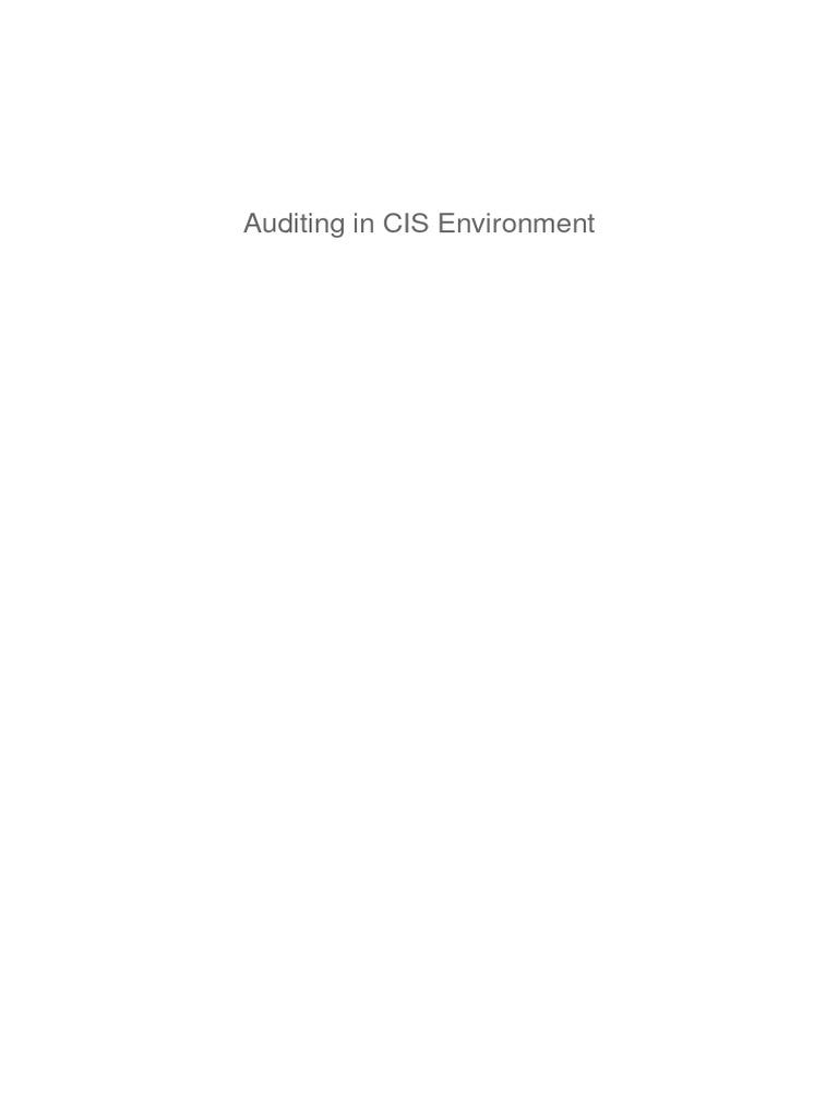 Auditing in Cis Environment 1 | PDF | Information Security | Audit