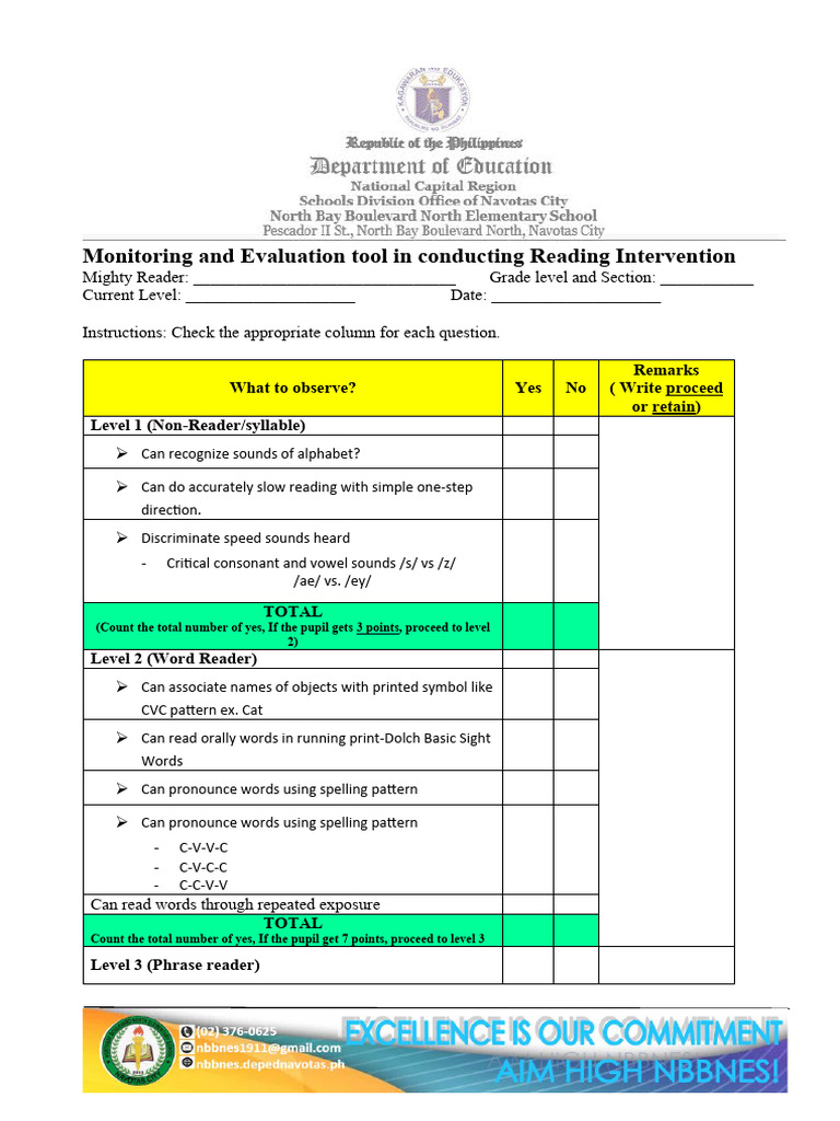 MONITORING-AND-EVALUATION-FORM-IN-READING-INTERVENTION (1) | PDF ...