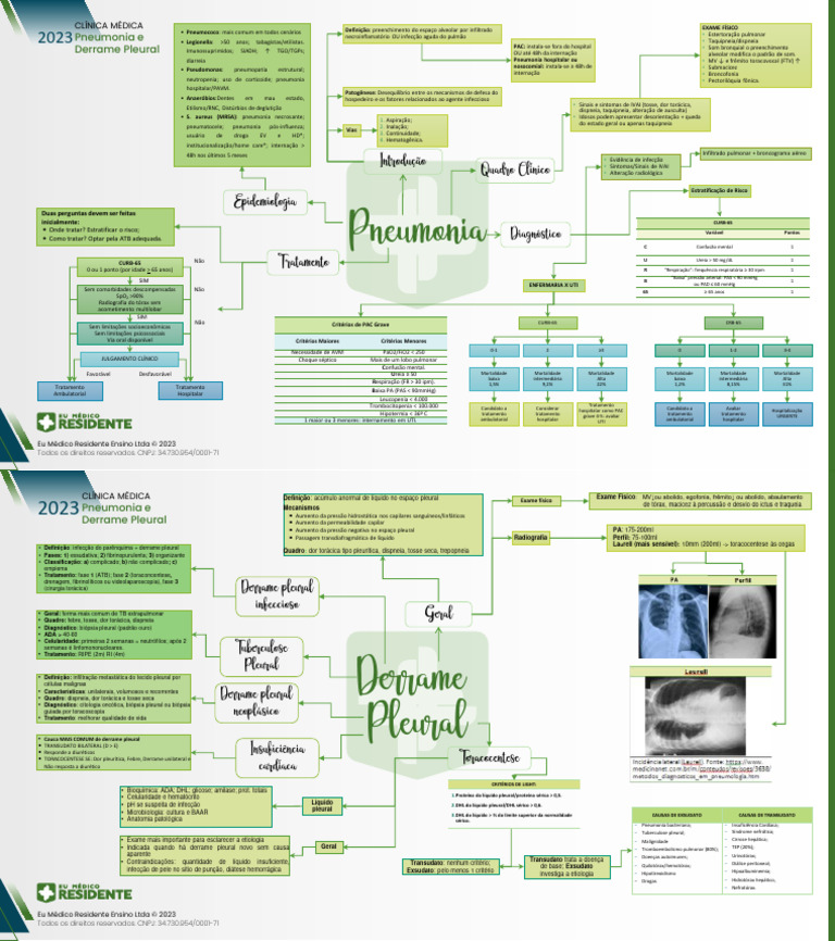 Mapa Mental Pneumonia e Derrame Pleural | PDF | Pneumonia | AVC