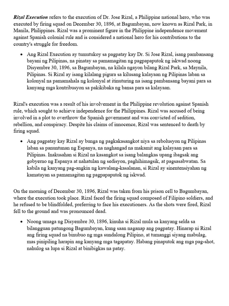 Rizal Execution | PDF | Philippines | Southeast Asia