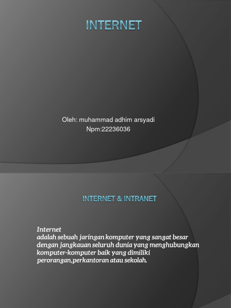 Presentasi Internet Dan Intranet | PDF | Teknologi & Rekayasa
