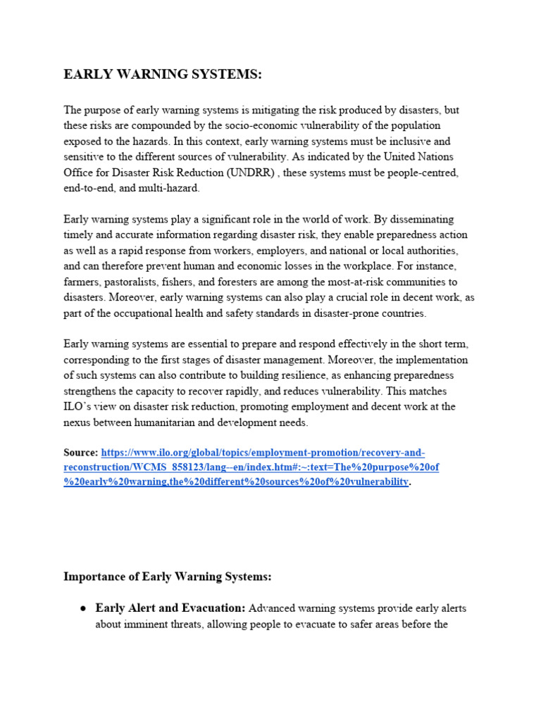 Early Warning Systems | Download Free PDF | Emergency Management ...