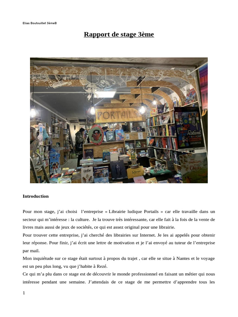 Rapport de Stage | PDF