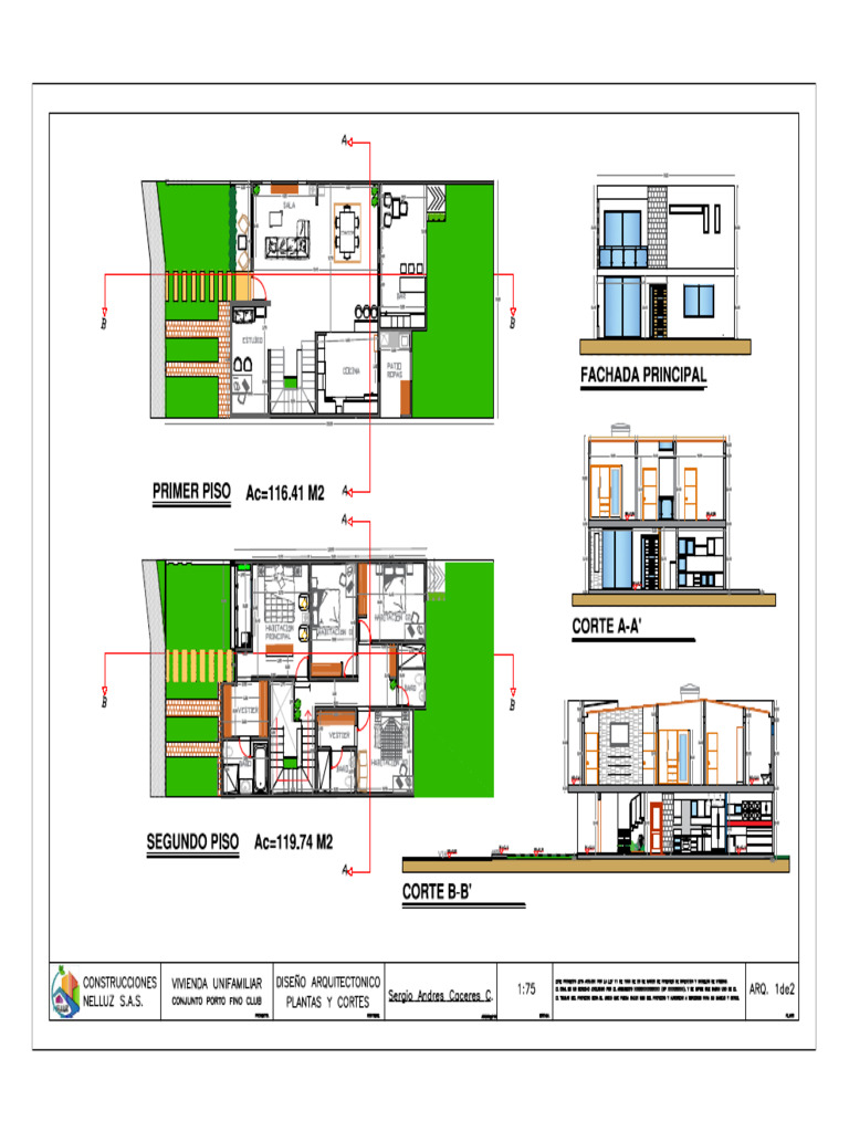 Diseño Arquitectonico Plano 1-2 | PDF