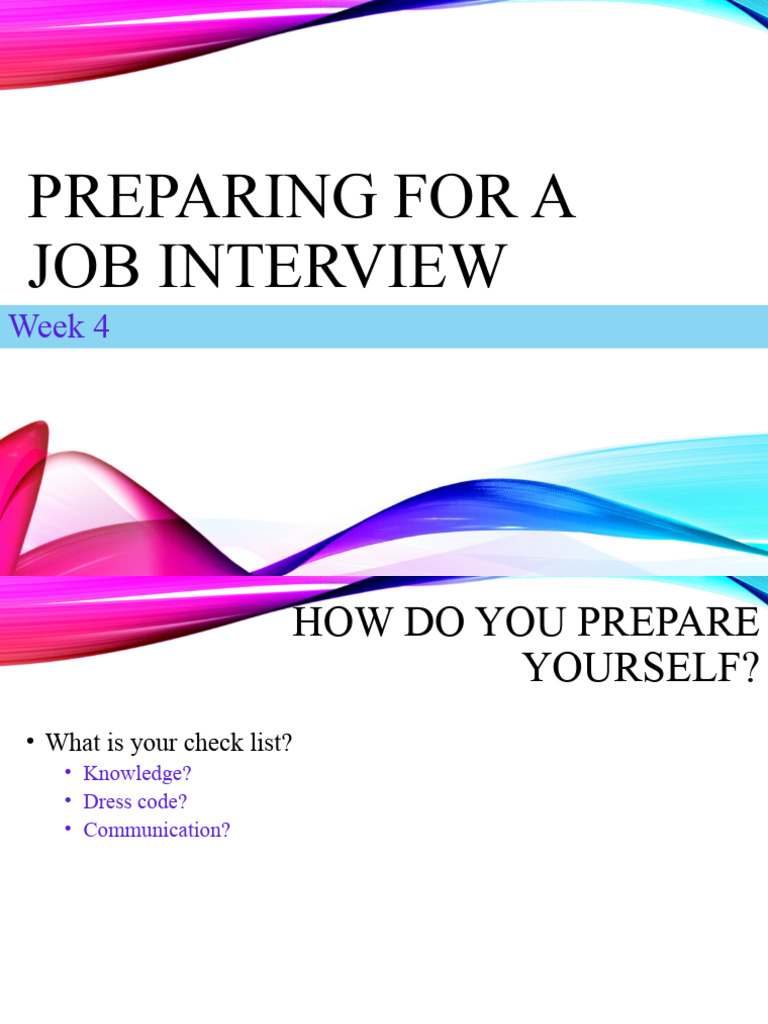 Week 4 Preparing For Interview | PDF | Career & Growth