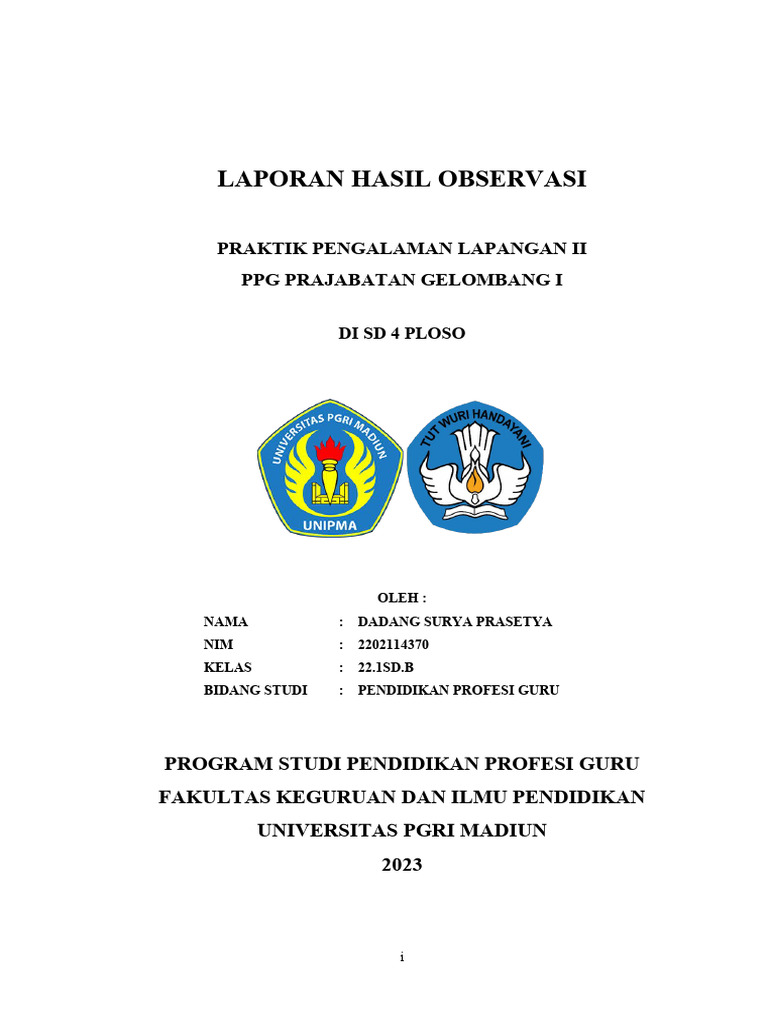 MHS - 08 Format Laporan Hasil Observasi | PDF