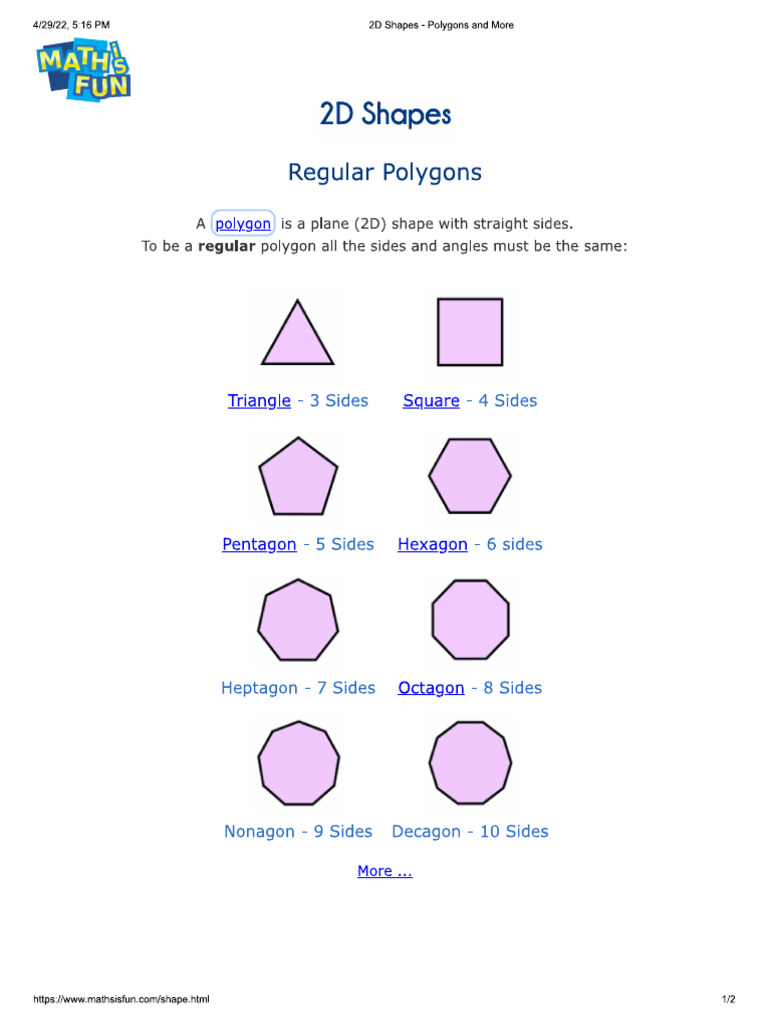 Regular Polygons Notes | PDF