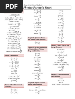gr12 Physics Formula Sheet On 2 Pages | PDF | Classical Mechanics | Physics