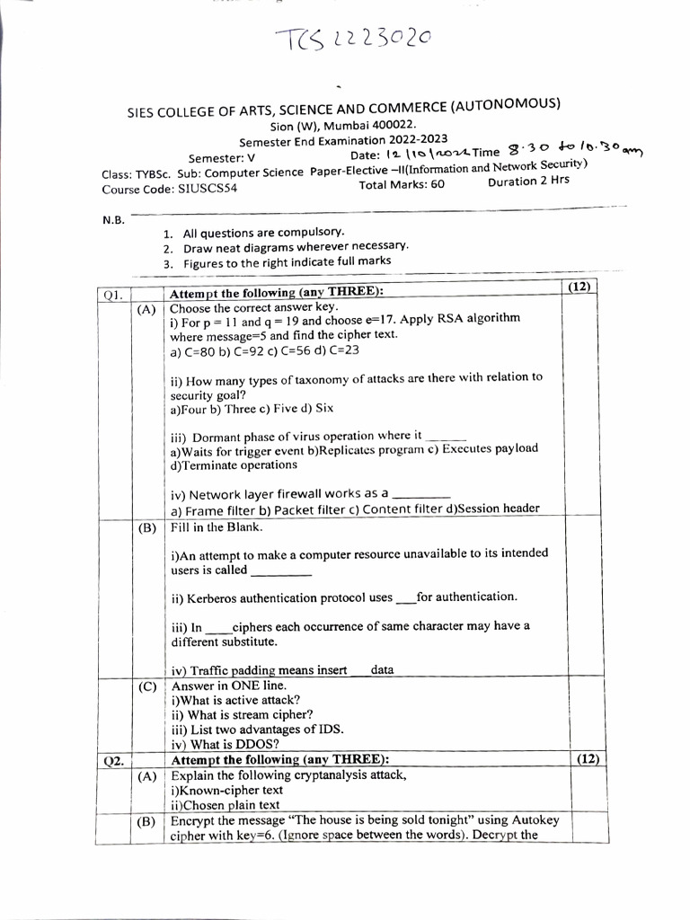 INS Paper | PDF | Key (Cryptography) | Encryption