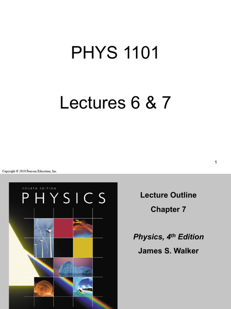 PHYS 1101 Lectures 6 & 7 | PDF