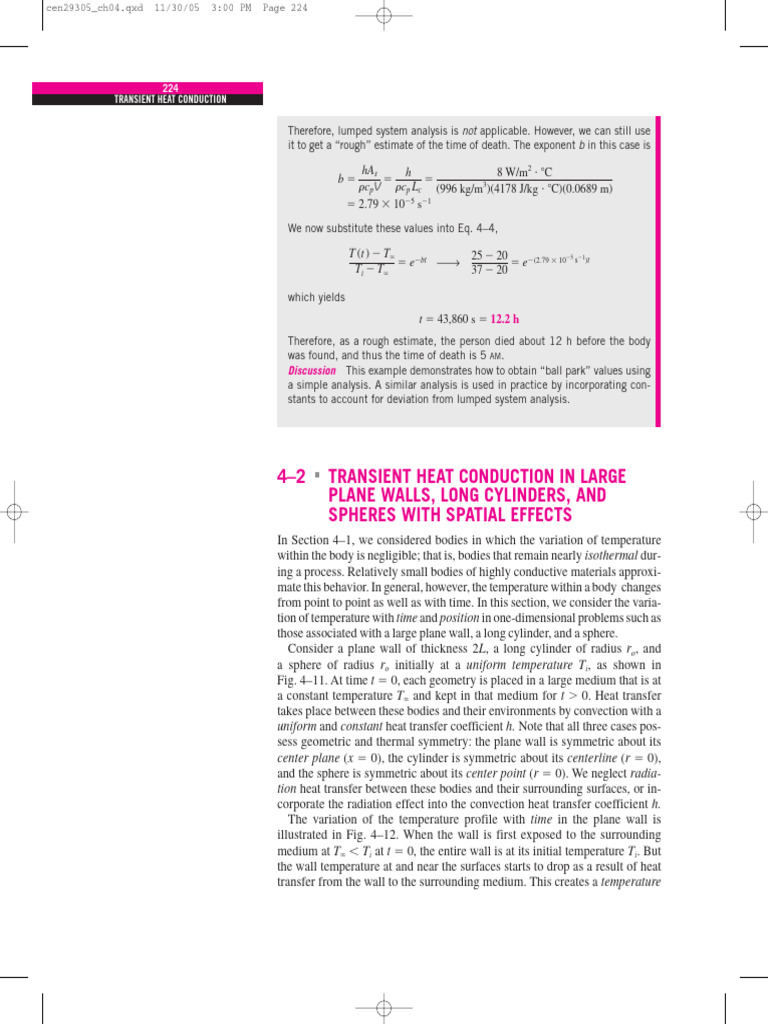 Transient Heat Conduction | PDF | Thermal Conduction | Differential Equations