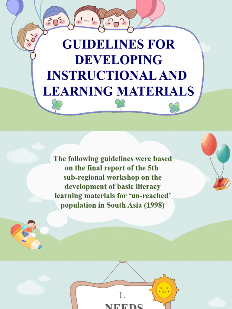 Guidelines On Developing Instructional and Learning Materials | PDF Guidelines On Developing Instructional and Learning Materials | PDF