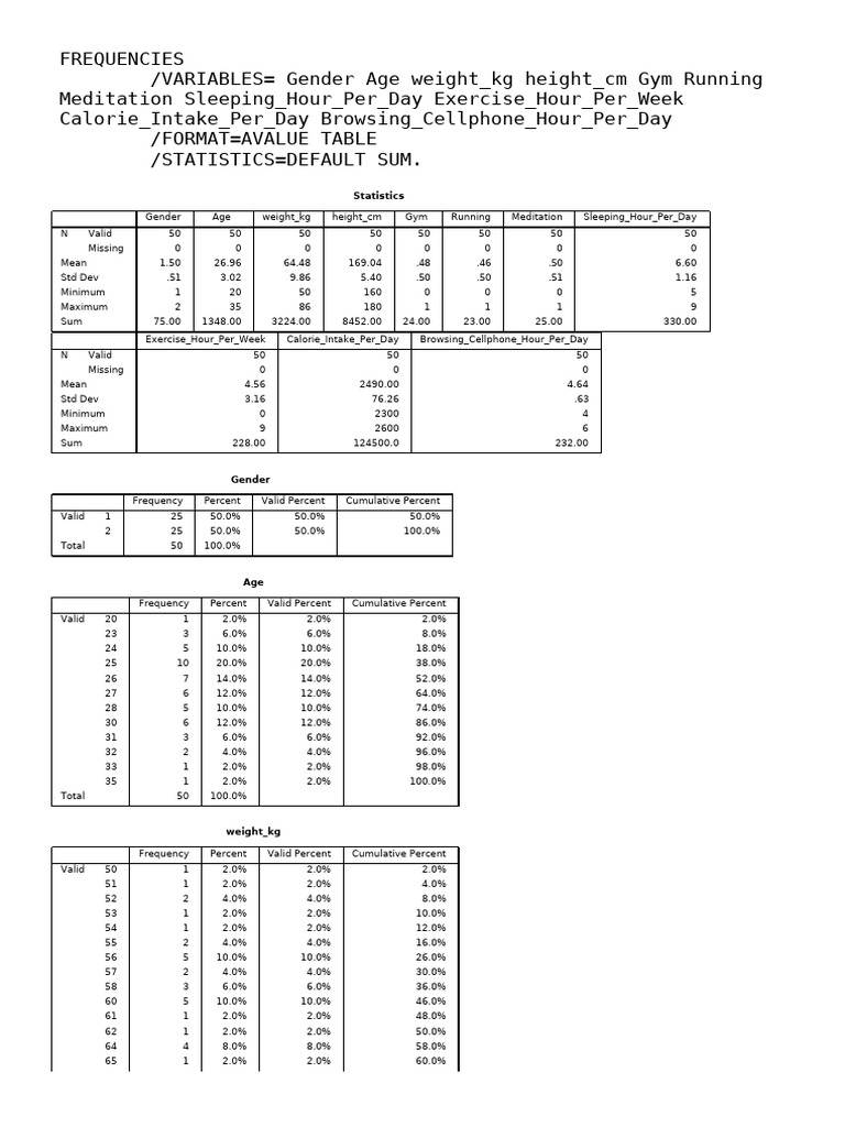 Frequencies Table | PDF | Sampling (Statistics) | Statistical Theory