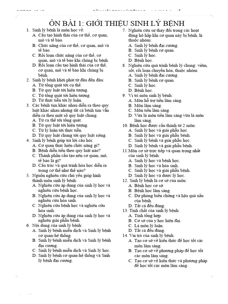 SLB MD Ko Đáp Án | PDF