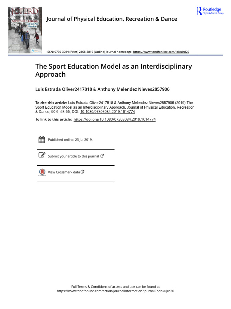The Sport Education Model As An Interdisciplinary | PDF