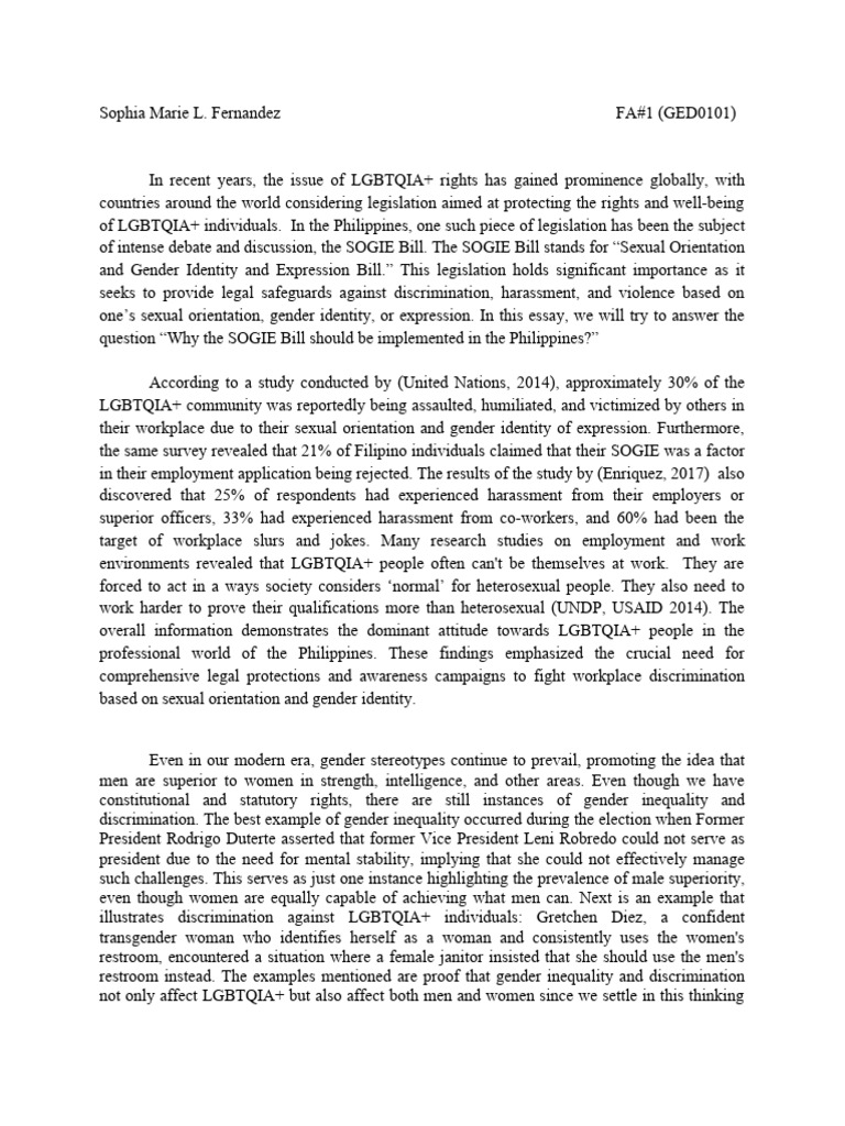 Sogie Bill | PDF | Discrimination | LGBTQIA+ Studies