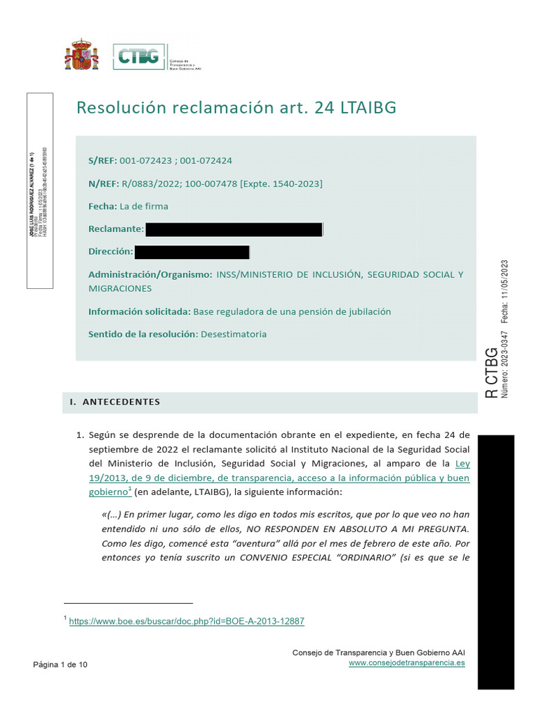 R CTBG 2023-0347 (Resoluci N - Expte. R-0883-2022) | PDF | Jubilación | Pensión
