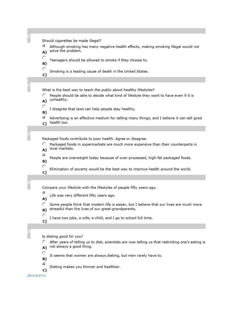Thesis Statement Quiz | PDF