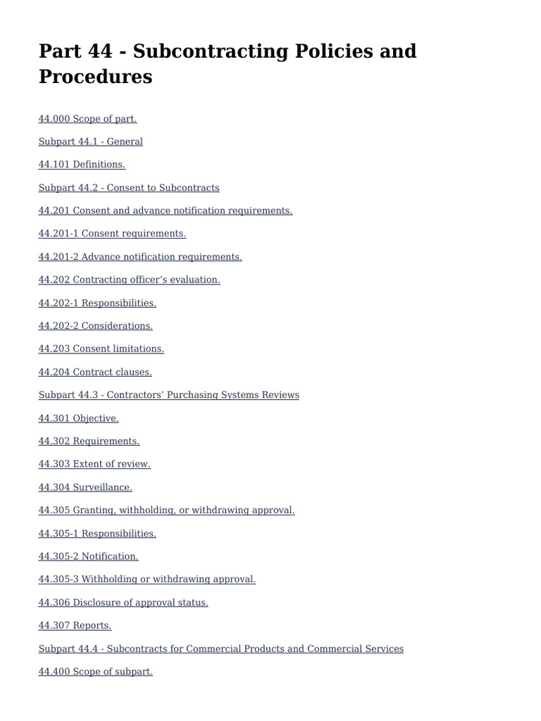 Subcontracting Policies and Procedures | PDF | Subcontractor | General Contractor