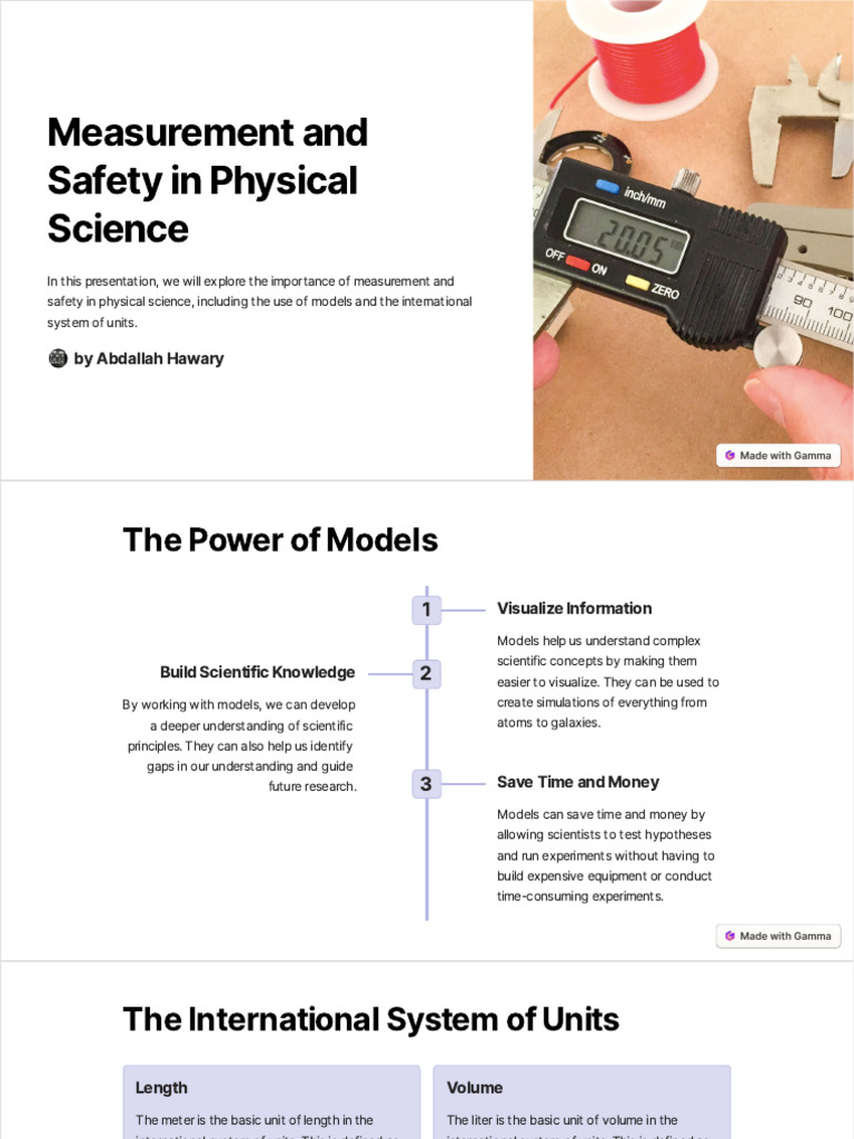 Measurement and Safety in Physical Science | PDF | Conceptual Model ...