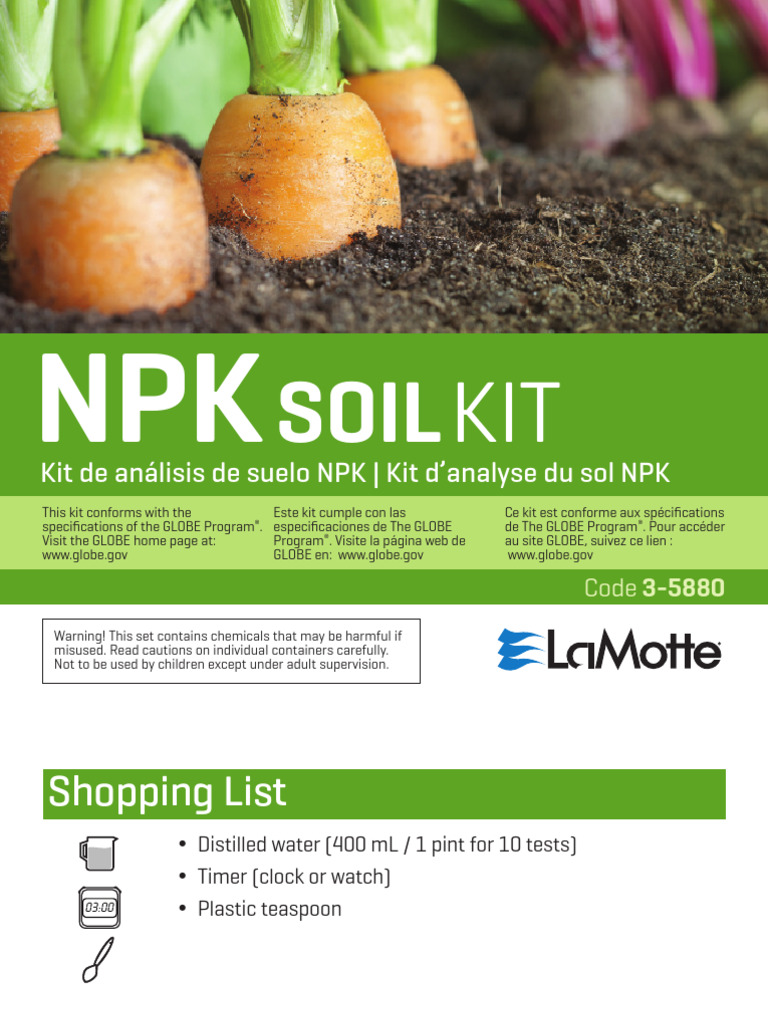 Soil Kit: Kit de Análisis de Suelo NPK - Kit D'analyse Du Sol NPK | PDF