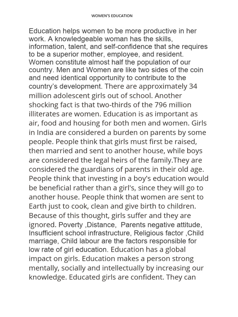 Women's Education | PDF
