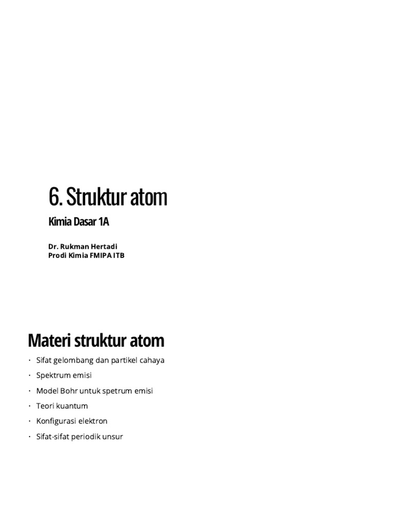 Modul Vi - Struktur Atom | PDF | Metode & Bahan Ajar | Sains & Matematika