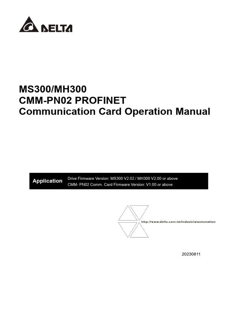Delta Ia-Mds Vfd-m300 Series Cmm-pn02 Om Eng 20230811 | PDF | Computer Hardware | Computing