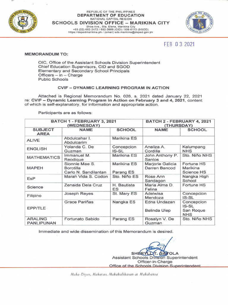 February 3, 2021 CVIF - Dynamic Learning Program in Action | PDF