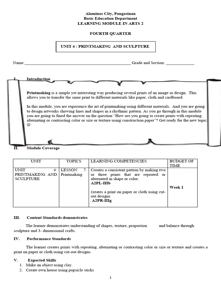 Arts | PDF | Printmaking | Learning