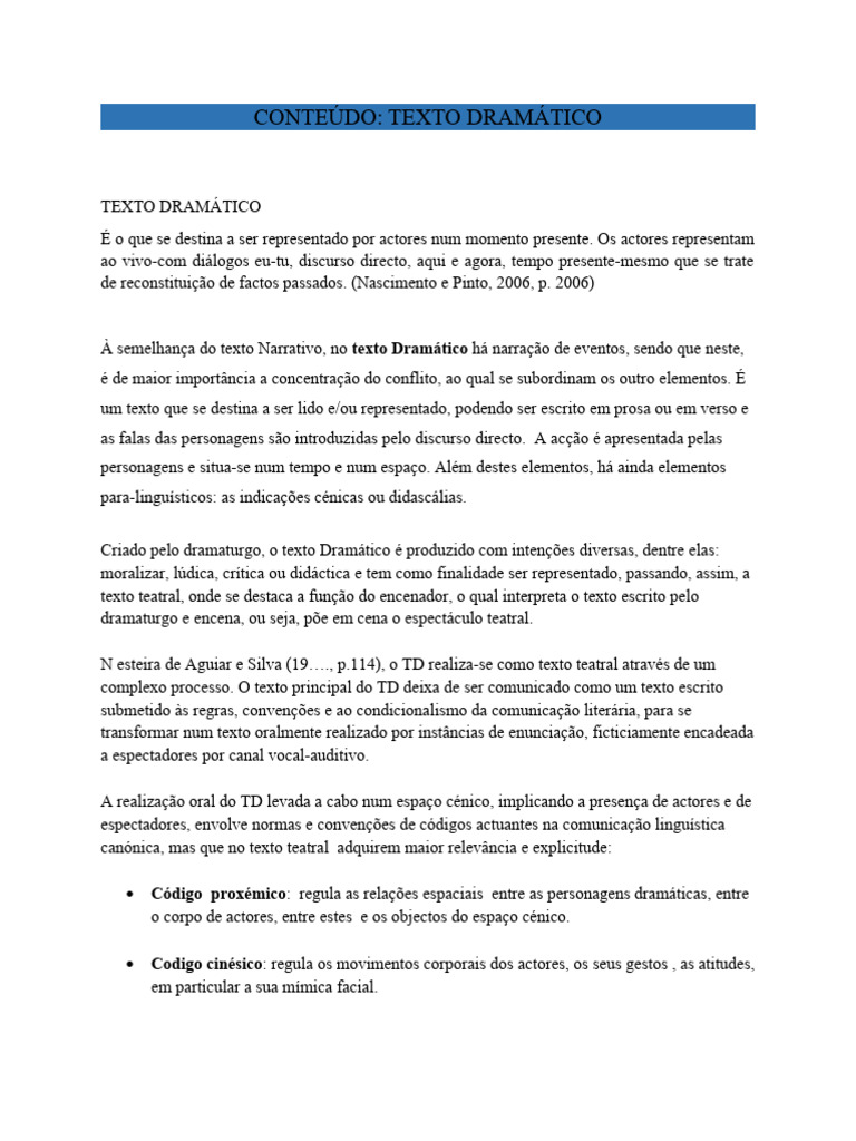 Texto Dramatico | PDF