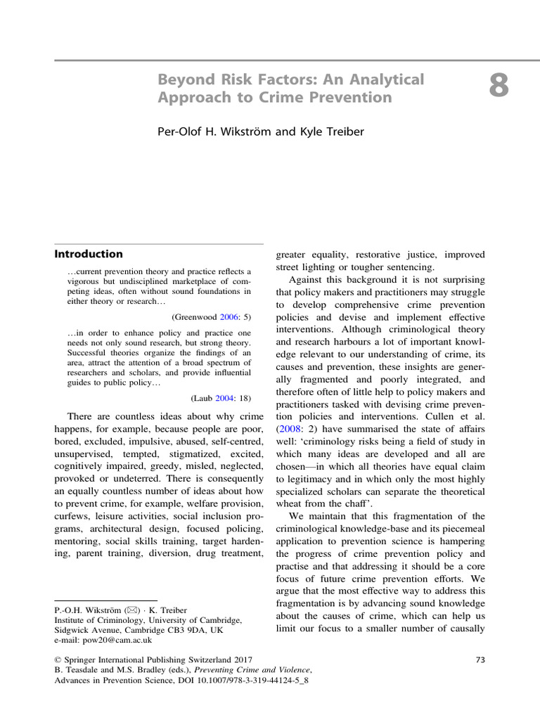 Beyond Risk Factors | PDF | Crime Prevention | Causality