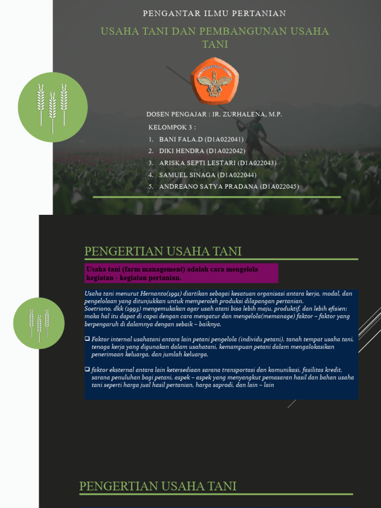 Usaha Tani Dan Pembangunan Usaha Tani: Pengantar Ilmu Pertanian | PDF