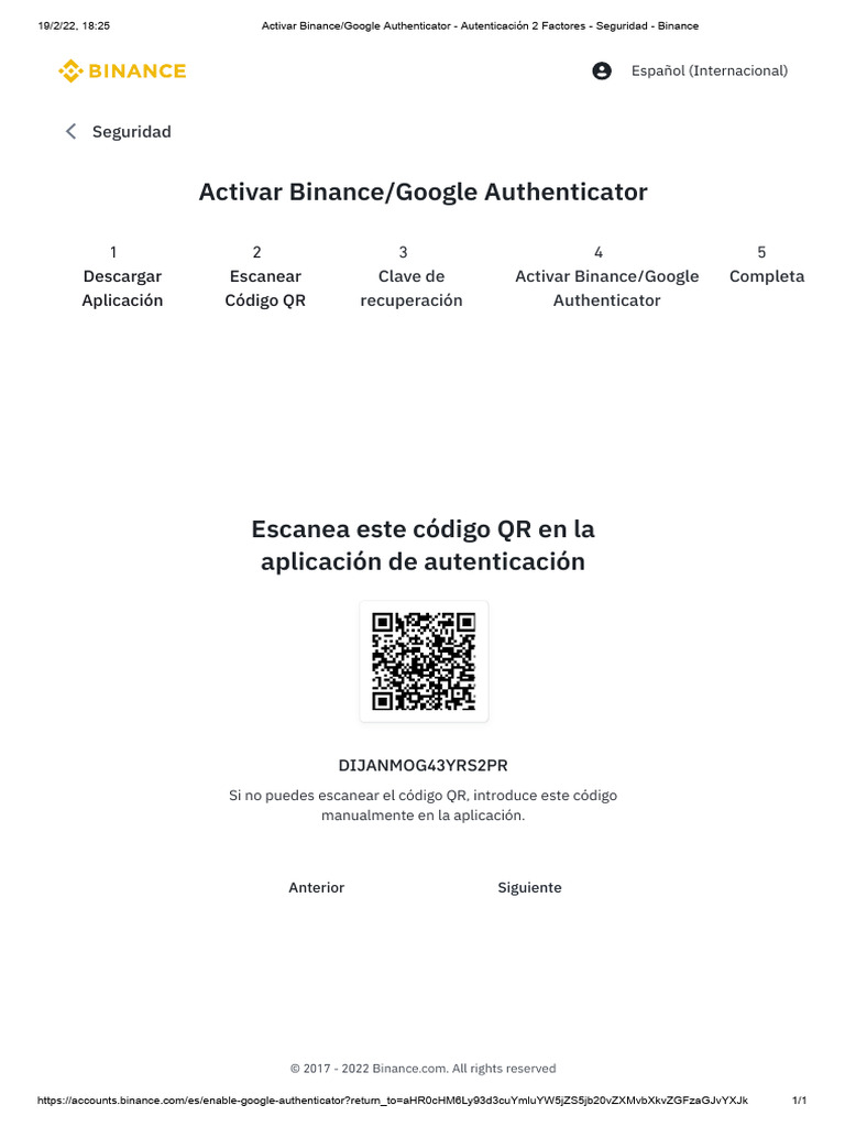 Activar Binance - Google Authenticator - Autenticación 2 Factores - Seguridad - Binance | PDF