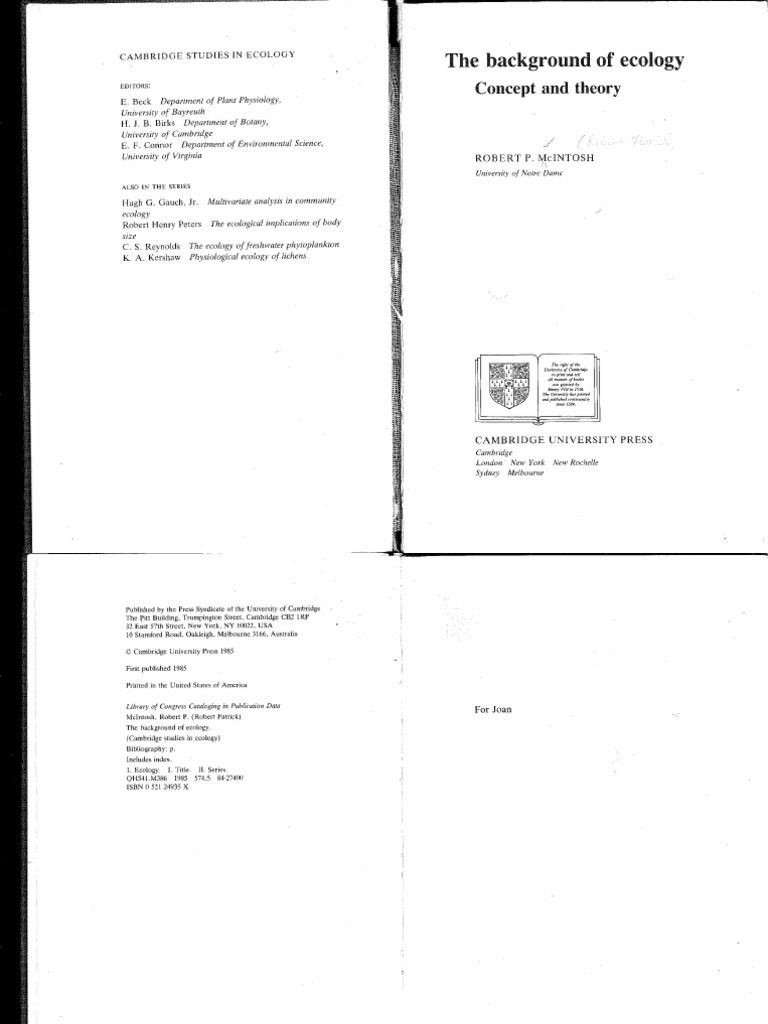 The Background of Ecology - Concept and Theory (PDFDrive) | PDF