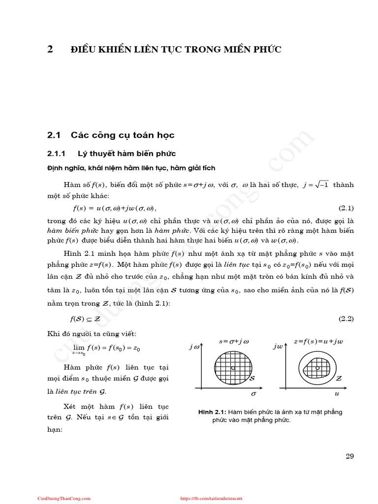 Ly Thuyet Dieu Khien Tu Dong Nguyen Doan Phuoc Chuong 2 Dieu Khien Lien Tuc Trong Mien Phuc ...