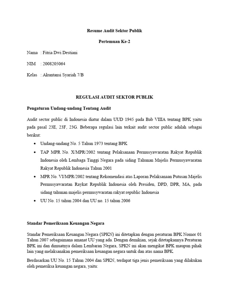 Regulasi Audit Sektor Publik di Indonesia | PDF
