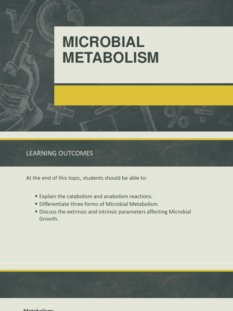 Microbial Metabolism Overview and Factors | PDF | Metabolic Pathway ...
