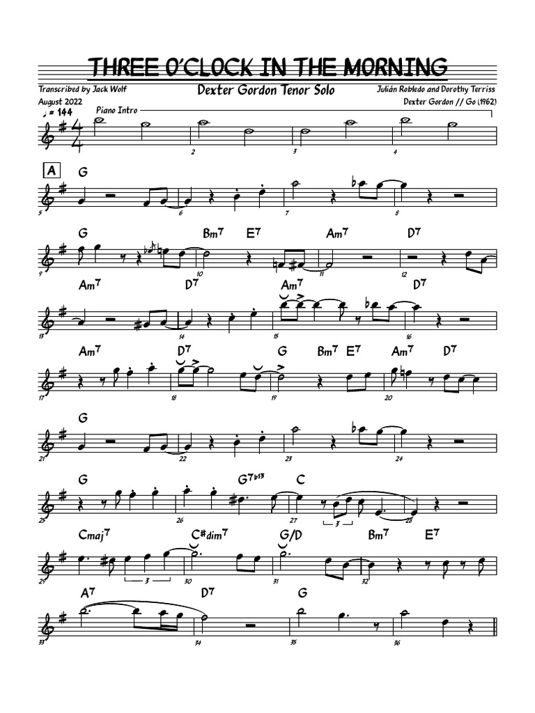Three OClock BB | PDF | Songs | Musical Forms