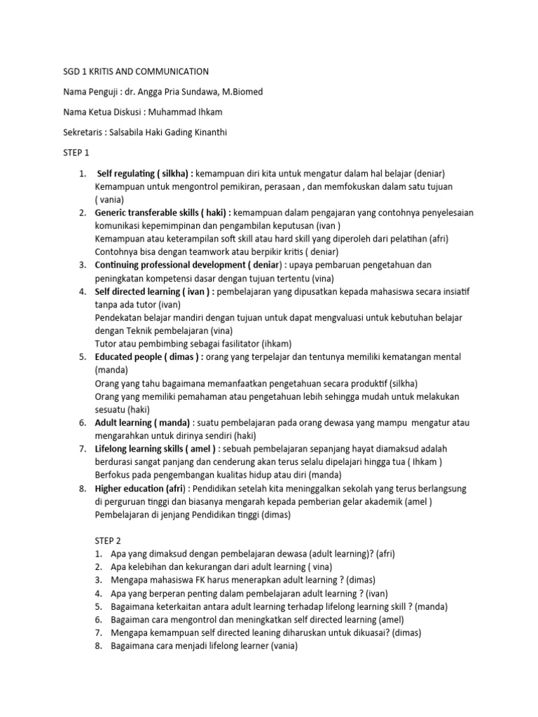 SGD 1 Kritis and Communication | PDF